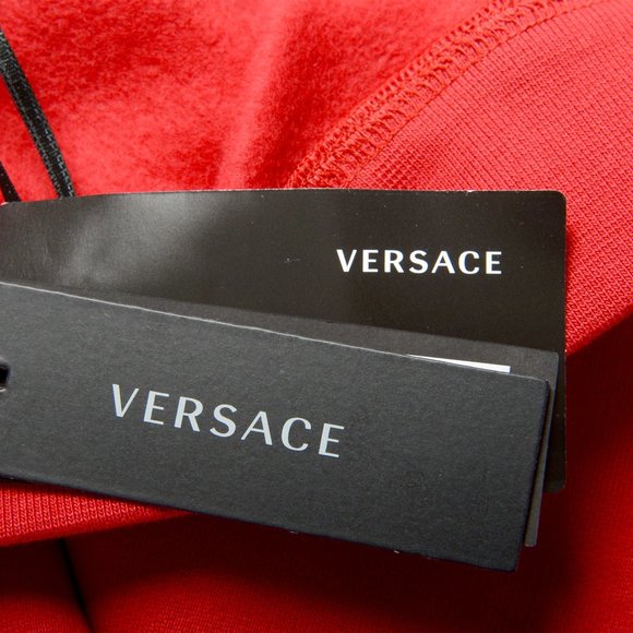 Versace | Shirts | Versace Mens Red Logo Embroidered Crewneck ...